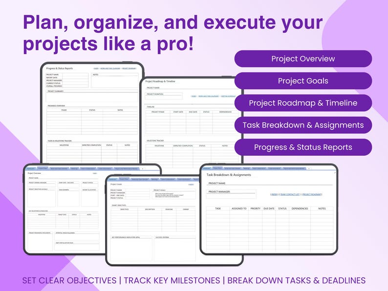 Onenote Project Management Planner for Work Template for Onenote ...