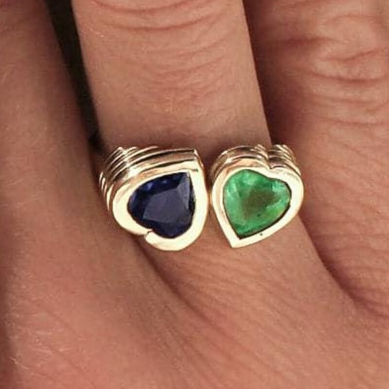 Emerald Heart Ring - Etsy