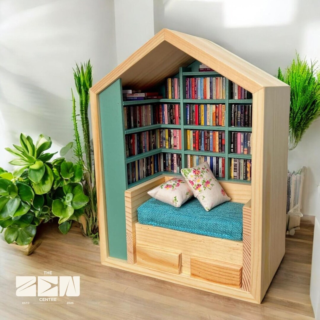 Miniature Room Anxiety Bookshelf | Small Cute Stress Relief Bookshelf ...