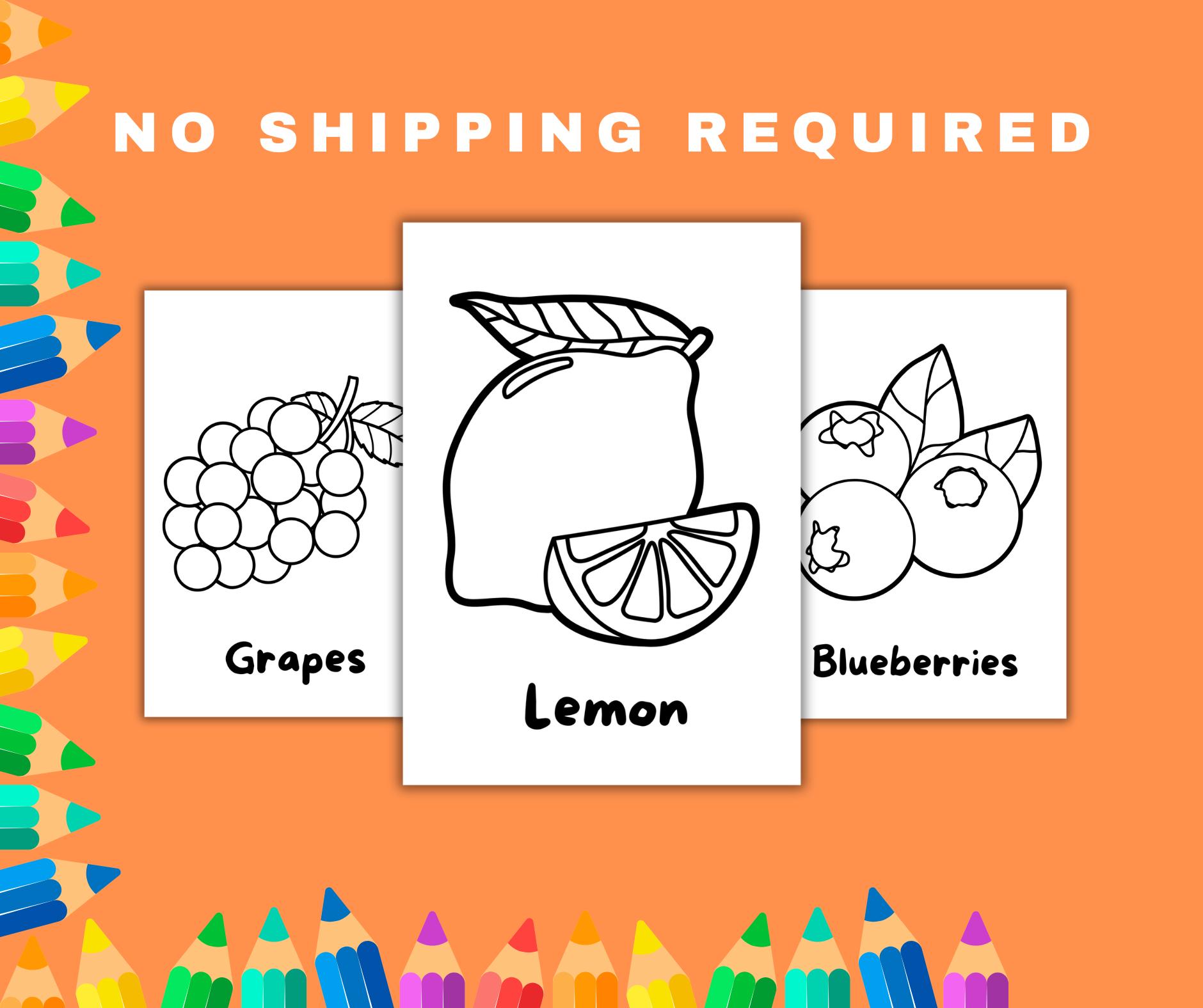 Kids Fruit Coloring Book-17 Printable Pages-fun and Educational Fruit ...