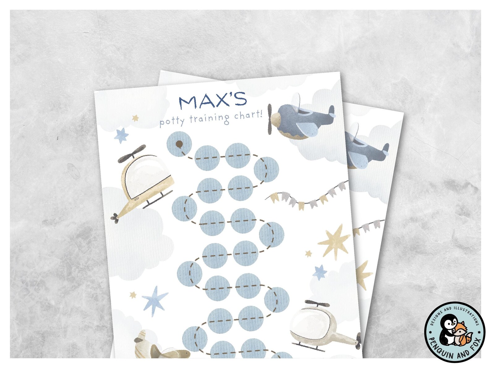 Boy Printable Potty Chart, Pastel Air Transport Potty Chart, Airplanes ...