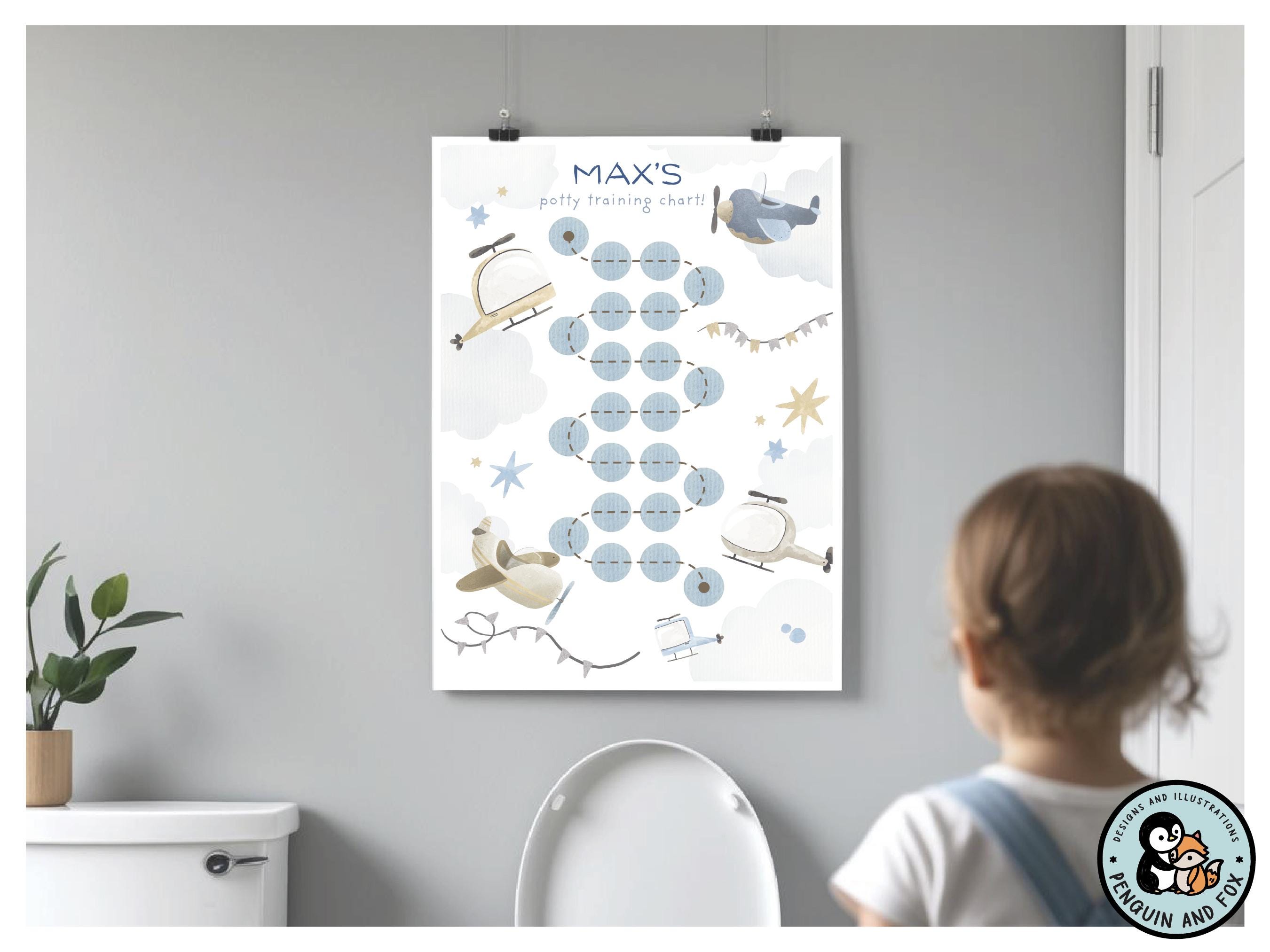 Boy Printable Potty Chart, Pastel Air Transport Potty Chart, Airplanes ...