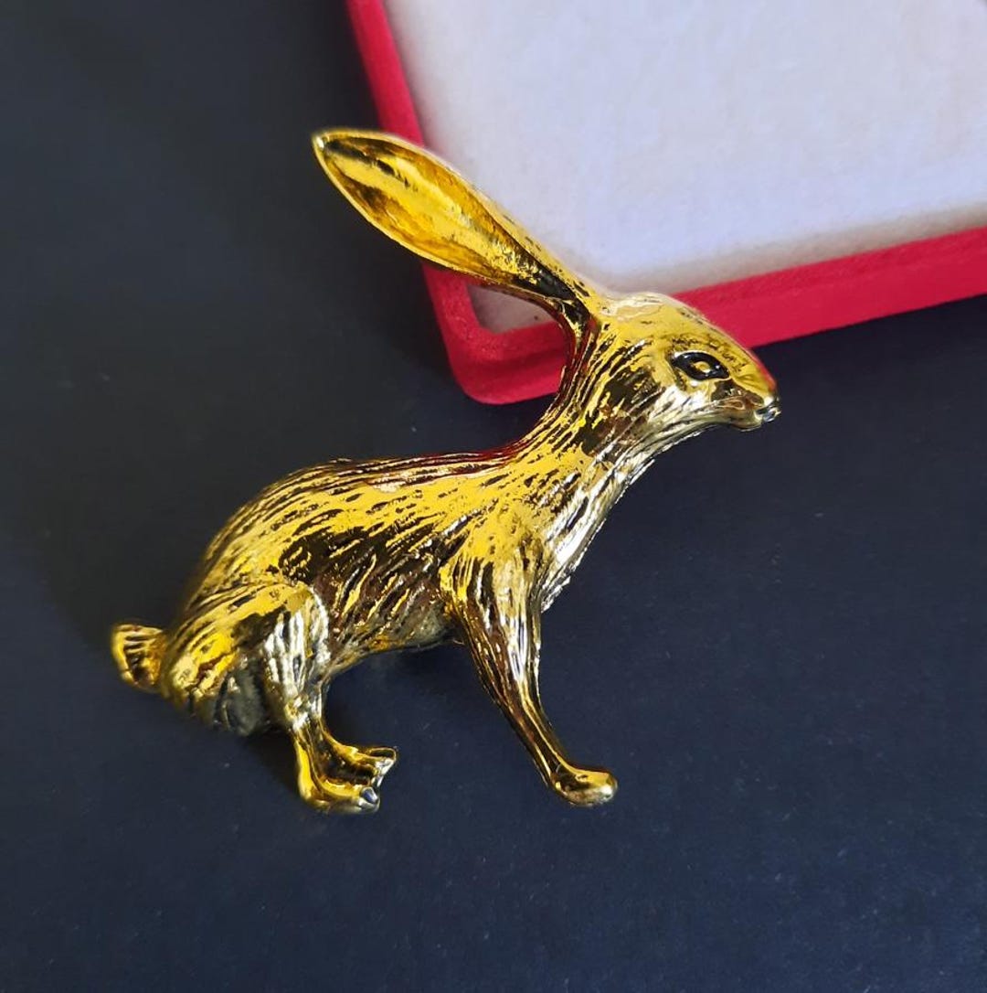 Large Rabbit Brooch | Lovely Vintage Inspired Hare Brooch Shawl Pin ...