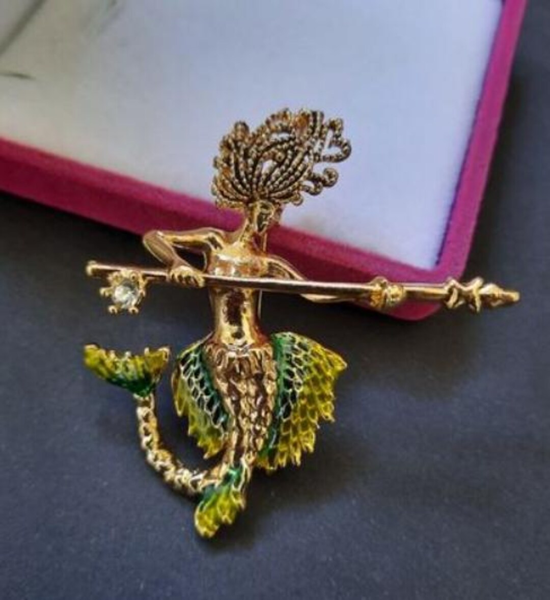 Mermaid Neptune Brooch Pin Vintage Style Fish Brooch or Pendant ...