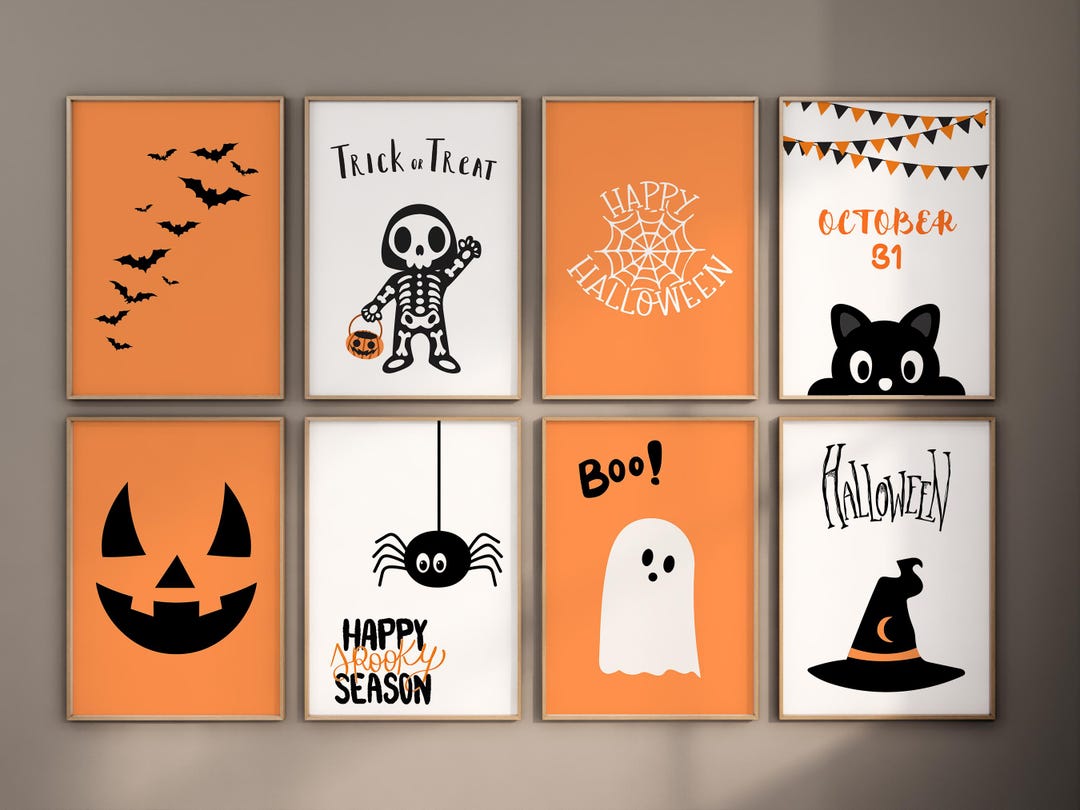 Halloween Printable Wall Art | Digital Prints | Spooky Art - Etsy