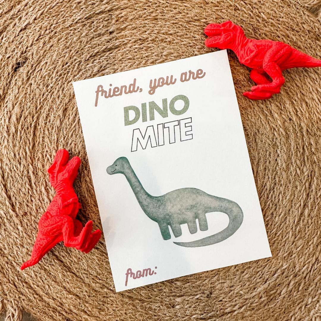 Printable Valentine Card, Dinosaur Valentine Card, School Valentines ...