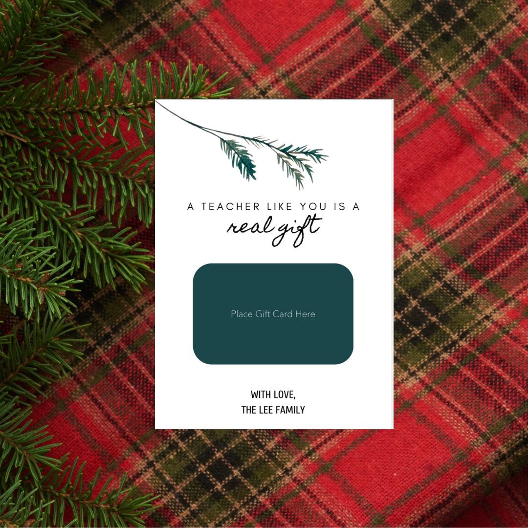 Holiday Gift Card Holder, Teacher Christmas Gift Card Holder, Modern ...