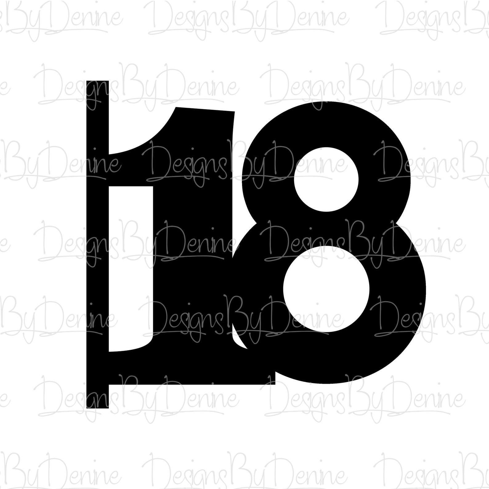 Number 18 Silhouette Cut File for December Documenting + Scrapbooking ...