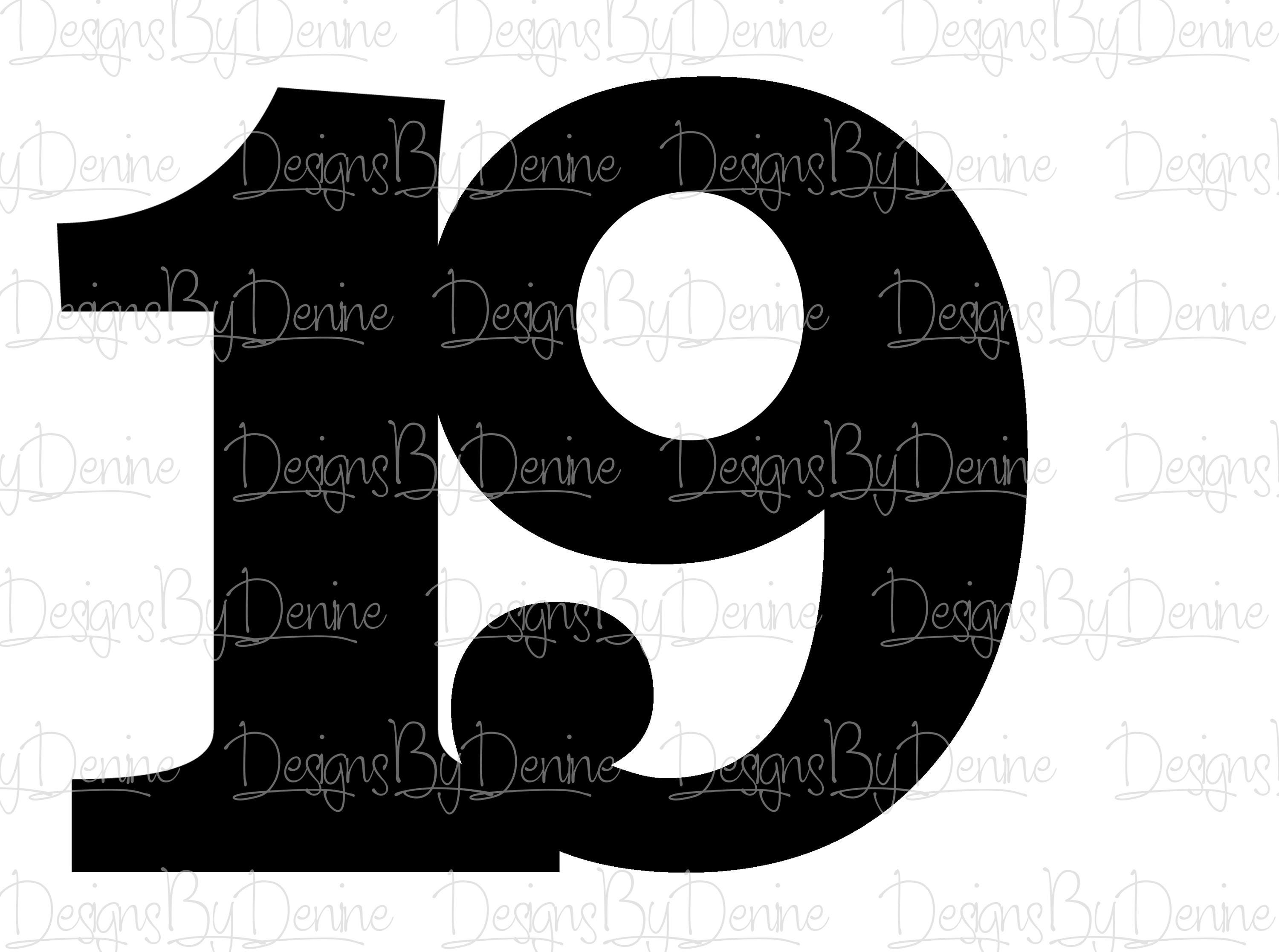 Number 19 Silhouette Cut File for December Documenting Scrapbooking ...