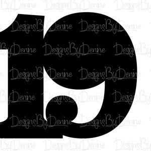 Number 19 Silhouette Cut File for December Documenting + Scrapbooking ...