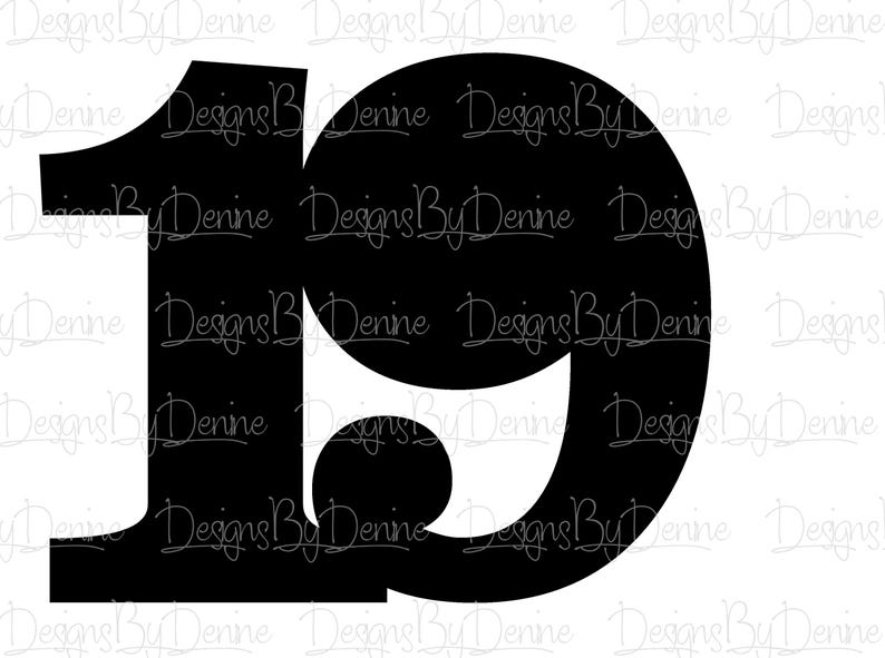 Number 19 Silhouette Cut File for December Documenting + Scrapbooking ...