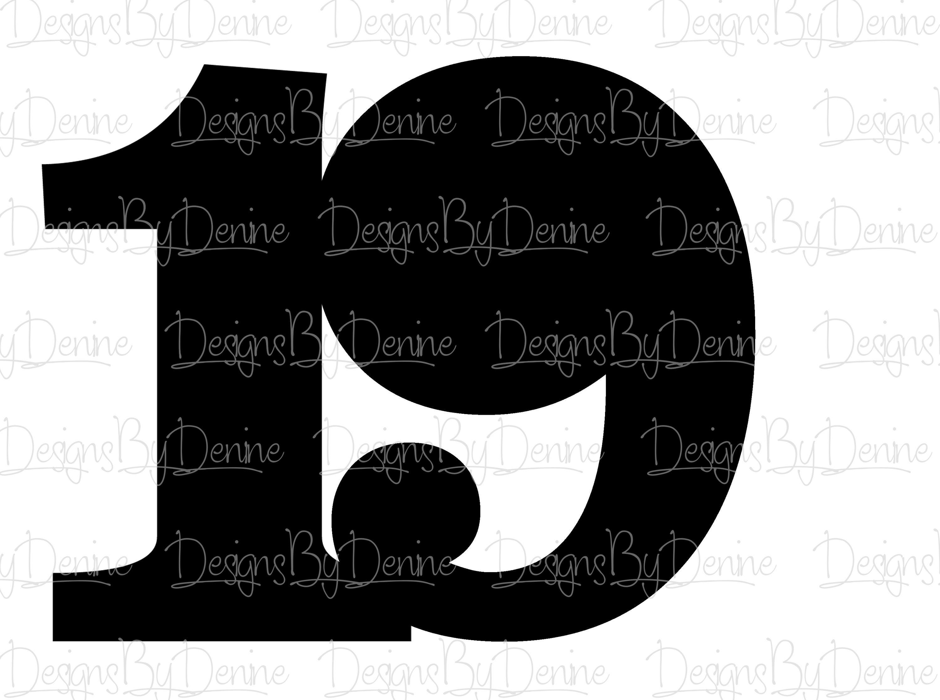 Number 19 Silhouette Cut File for December Documenting + Scrapbooking ...