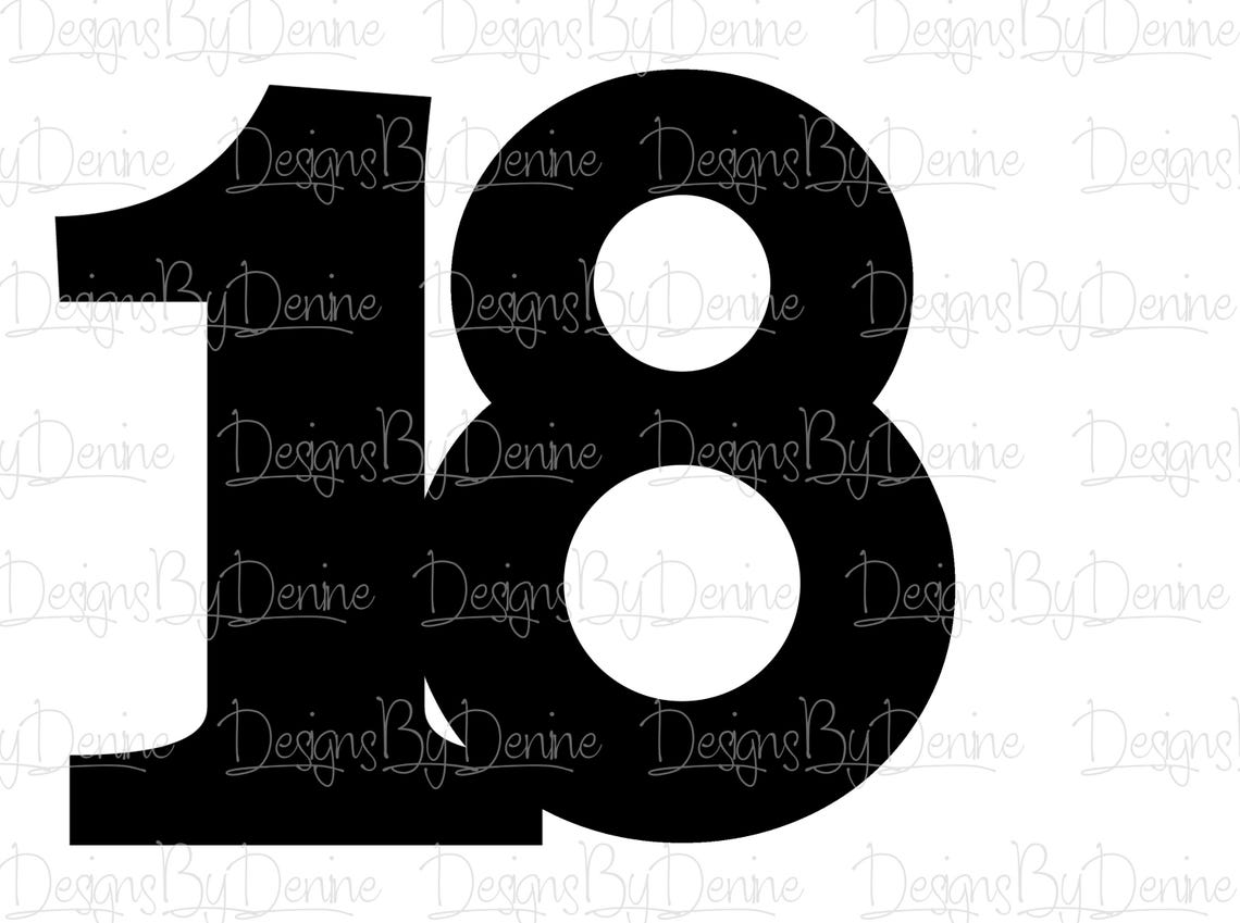 Number 18 Silhouette Cut File for December Documenting + Scrapbooking ...