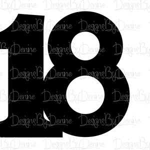 Number 18 Silhouette Cut File for December Documenting + Scrapbooking ...