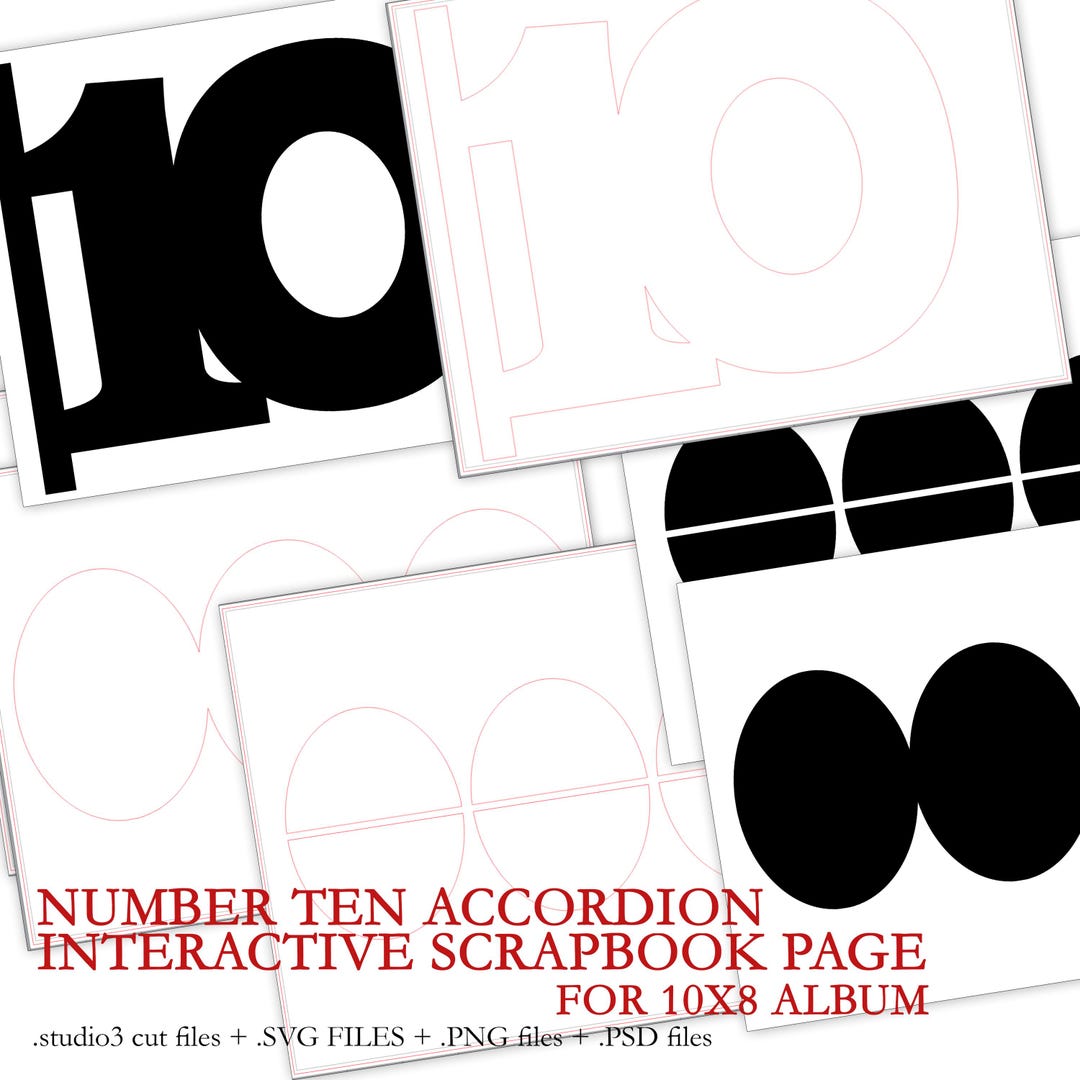 Number 10 Accordion Cut Files for December Documenting + Scrapbooking ...