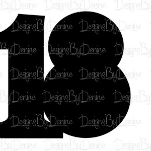 Number 18 Silhouette Cut File for December Documenting + Scrapbooking ...