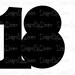 Number 18 Silhouette Cut File for December Documenting + Scrapbooking ...