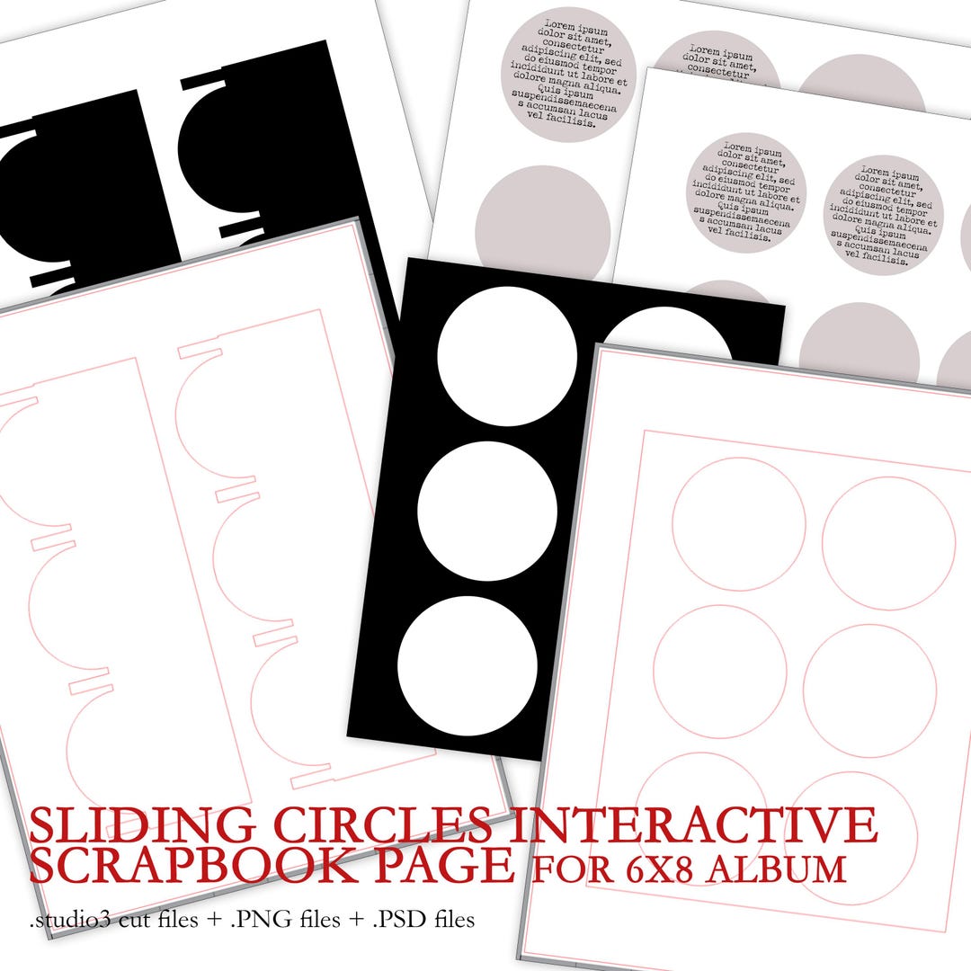Sliding Circles Scrapbook Page, Interactive 6x8 Album (digital Download ...