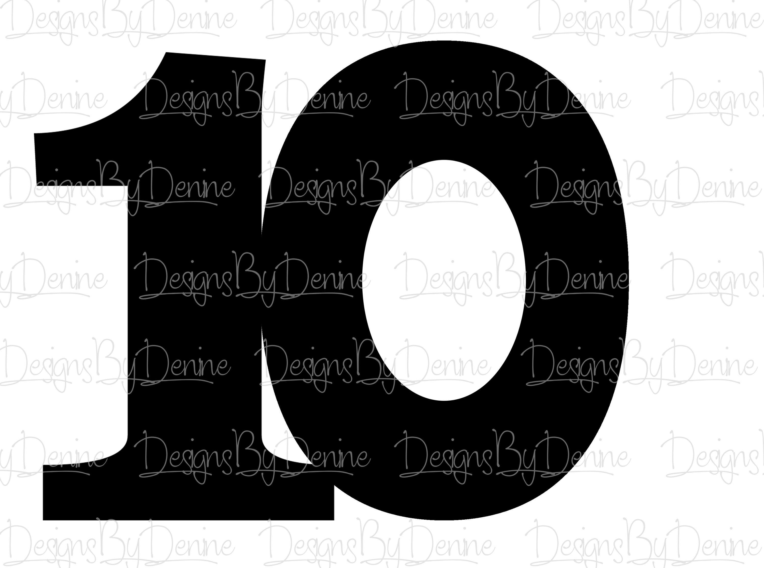 Number 10 Silhouette Cut File for December Documenting + Scrapbooking ...