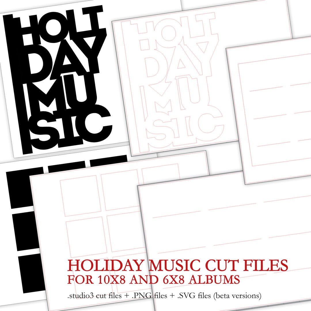 Holiday Music Silhouette Cut Files: Scrapbooking, December Album ...
