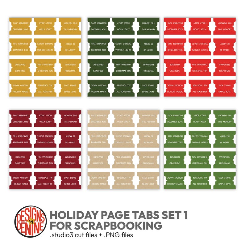 Holiday Page Tabs for Planners + Scrapbooking Set 1 (.studio3 Print and ...