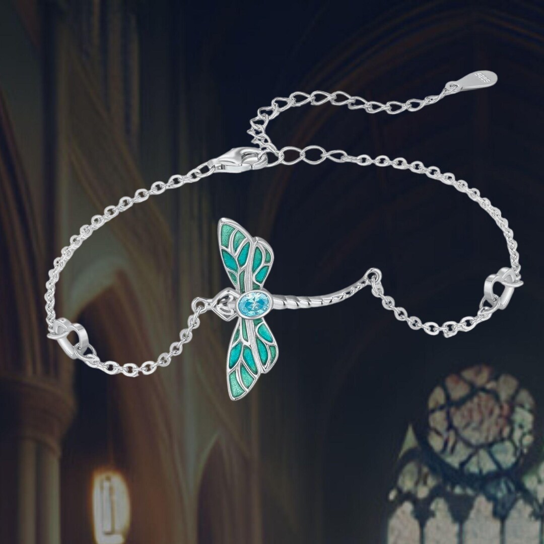 Dragonfly Chain Bracelet 925 Sterling Silver Chain Adjustable Dragonfly ...