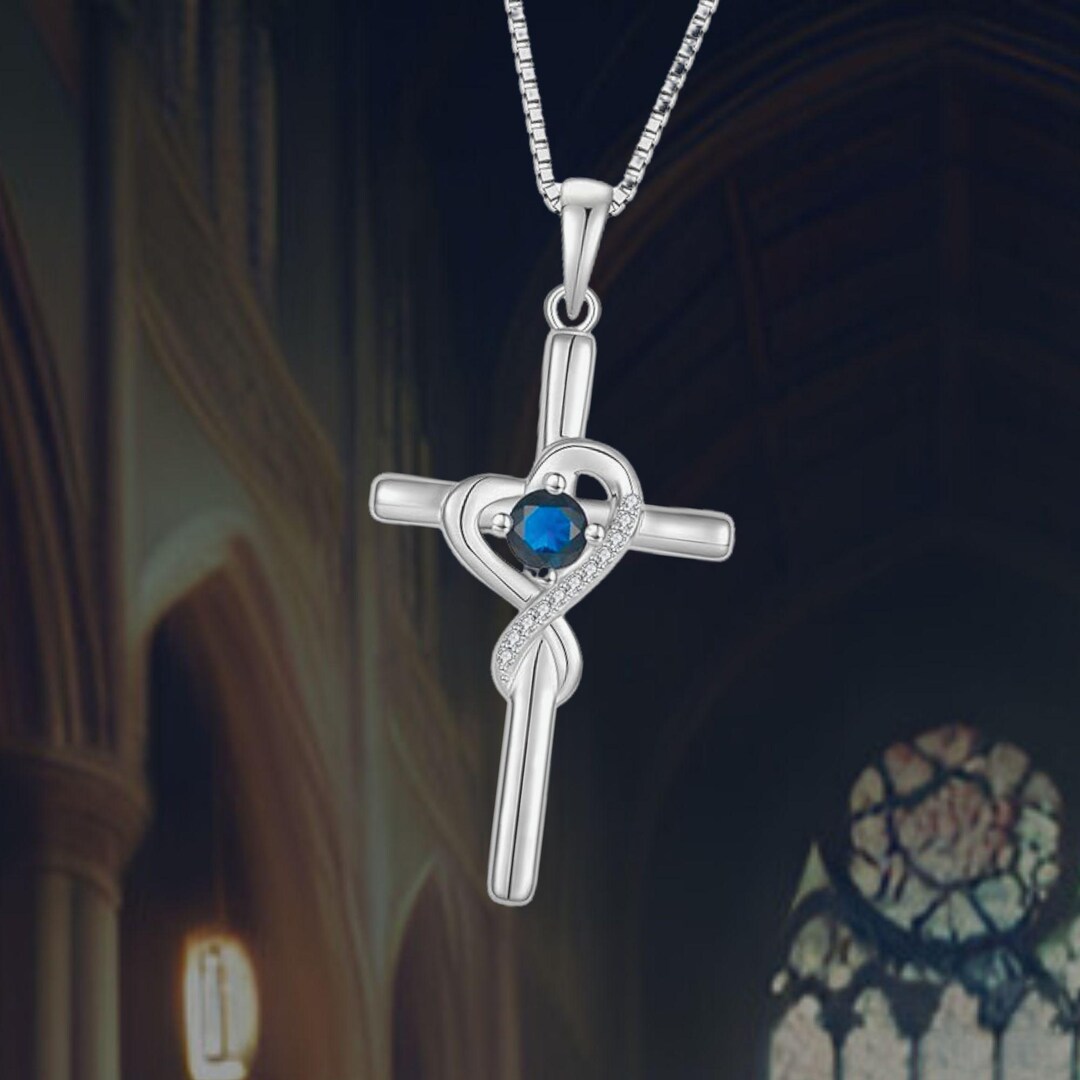 Heart Infinity Cross Necklace Love Cross Necklace Sterling Silver ...