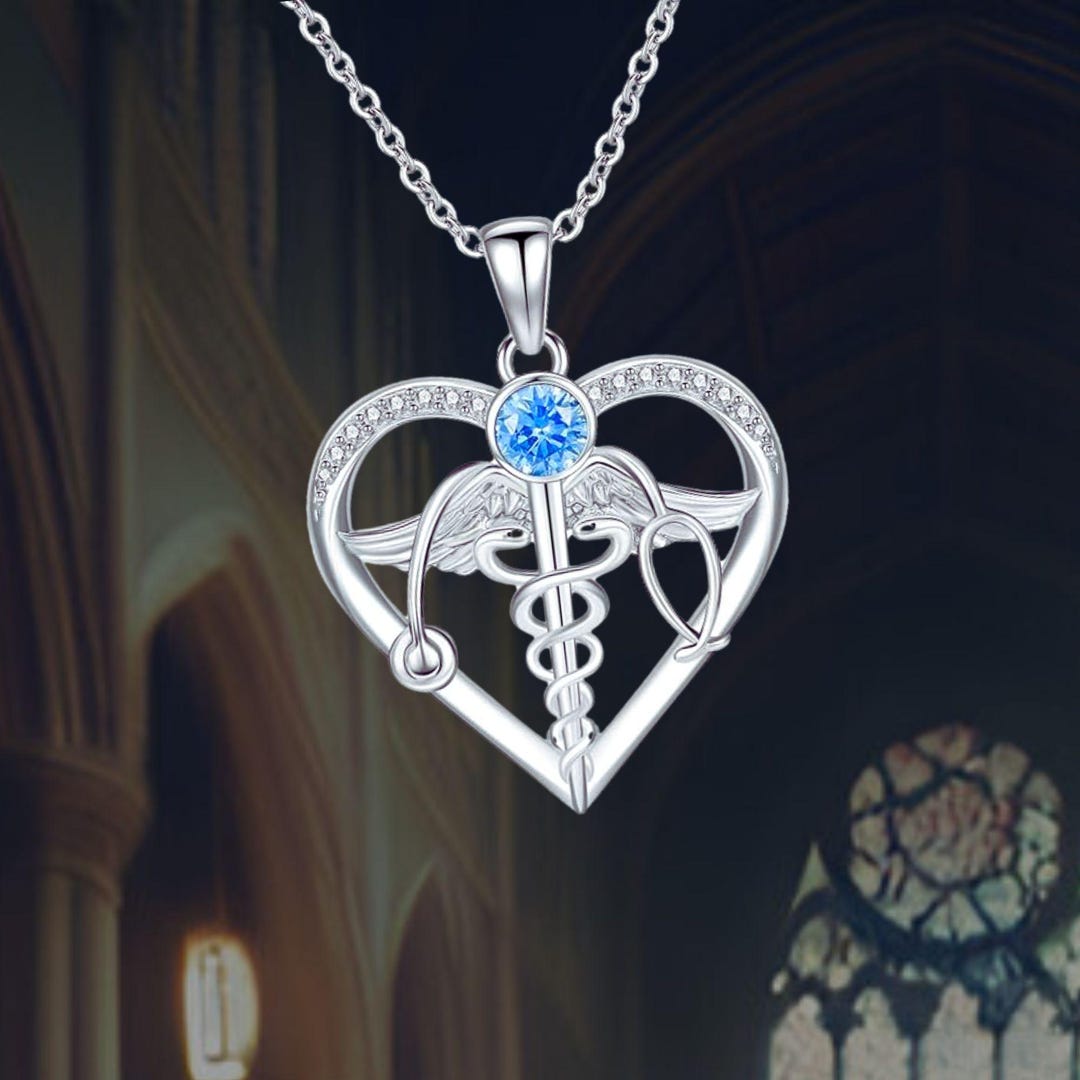 Stethoscope Cross Necklace Infinity Cross Pendant Nurse Doctor Sterling ...