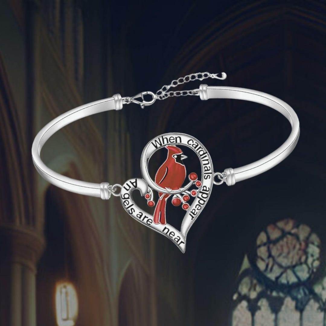 Cardinal Bracelet Sterling Silver Cute Bird Bracelet Jewelry for Women ...