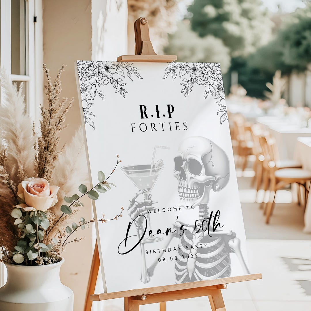 EDITABLE, RIP Welcome Sign, Farewell to Your Youth, Birthday Sign ...