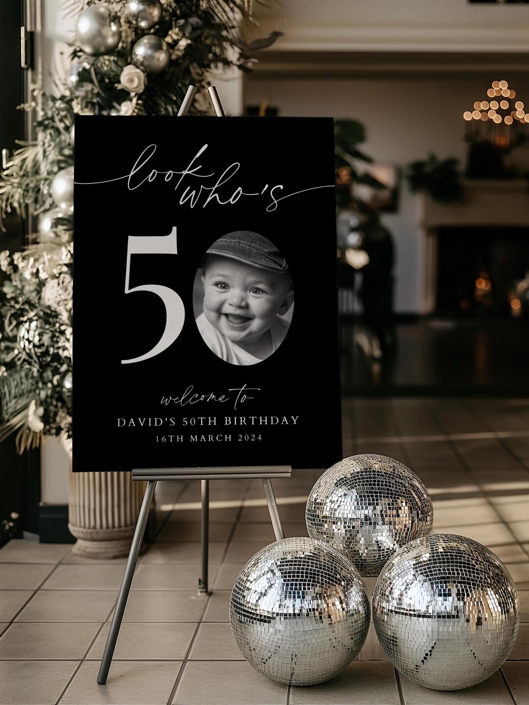 EDITABLE, 50th Welcome Sign, Look Who's 50 Welcome Sign, Birthday Sign ...