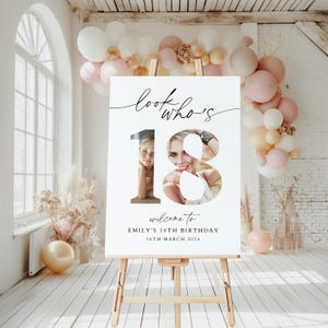 EDITABLE, 18th Welcome Sign, Look Who's 18 Welcome Sign, Birthday Sign ...