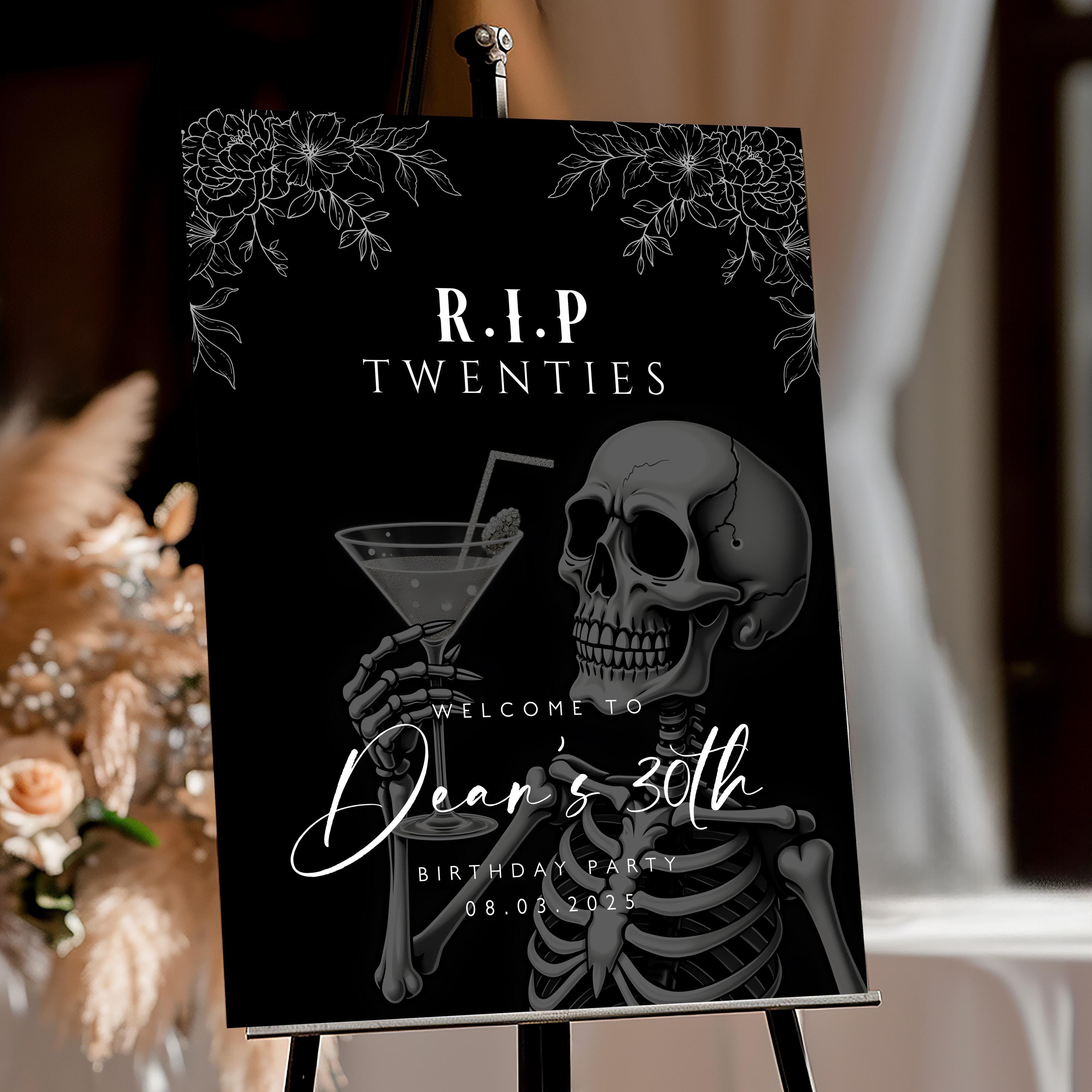 EDITABLE, RIP Welcome Sign, Farewell to Your Youth, Birthday Sign ...