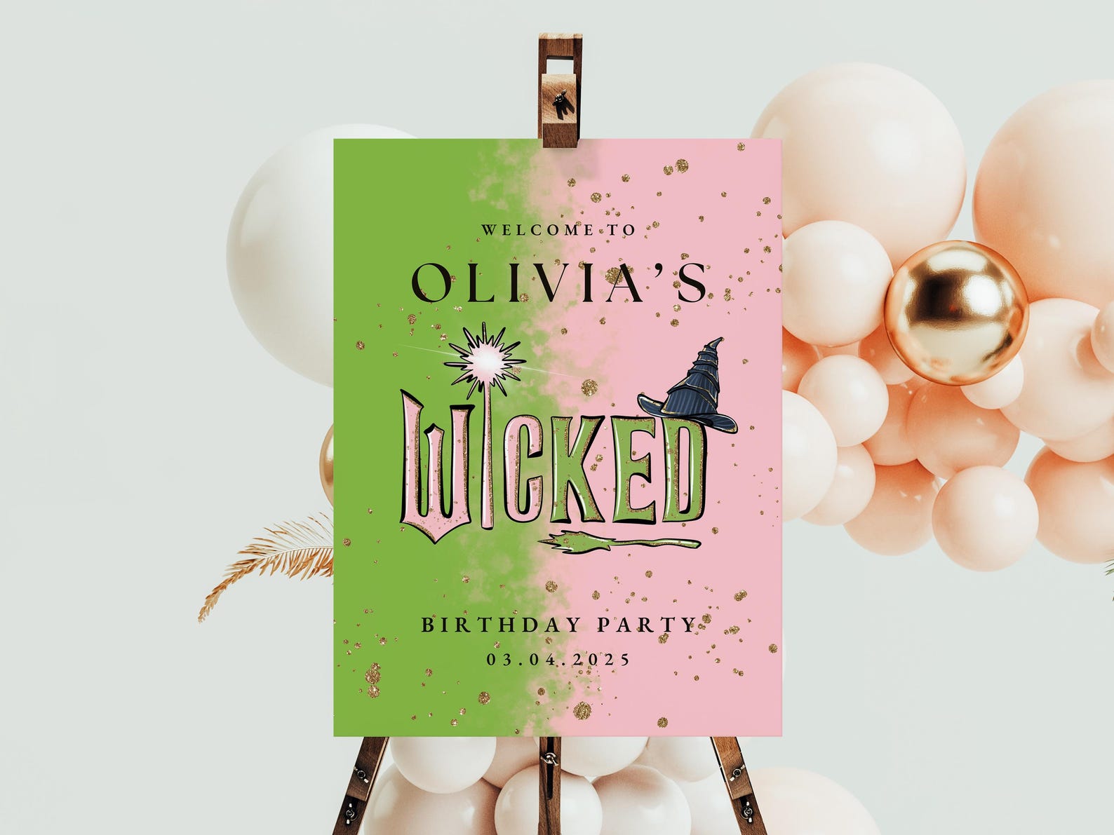 Wicked Birthday Welcome Sign, Wicked Birthday Party, Pink Green, Wicked ...