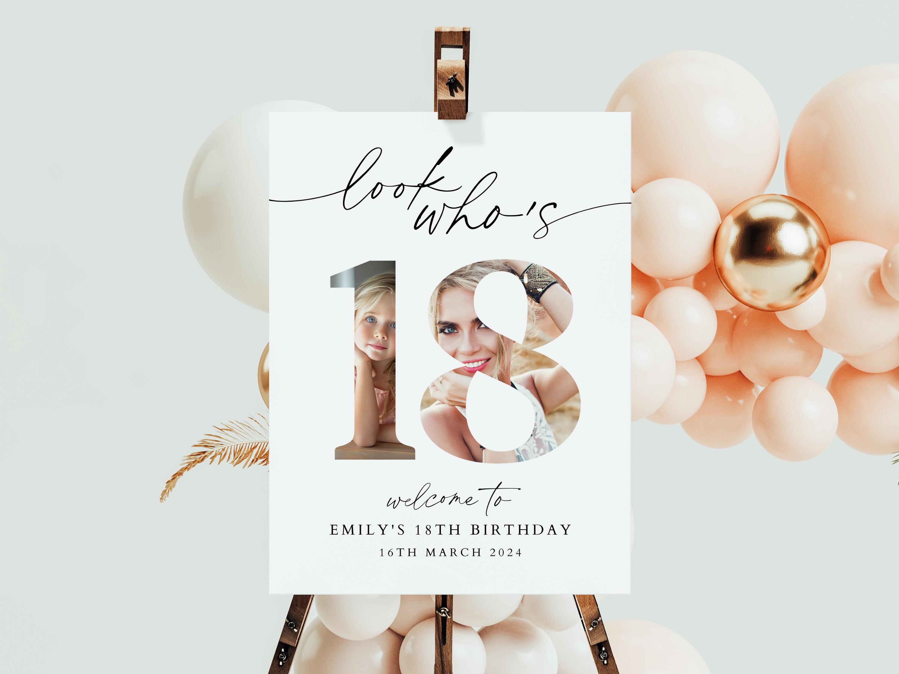 EDITABLE, 18th Welcome Sign, Look Who's 18 Welcome Sign, Birthday Sign ...
