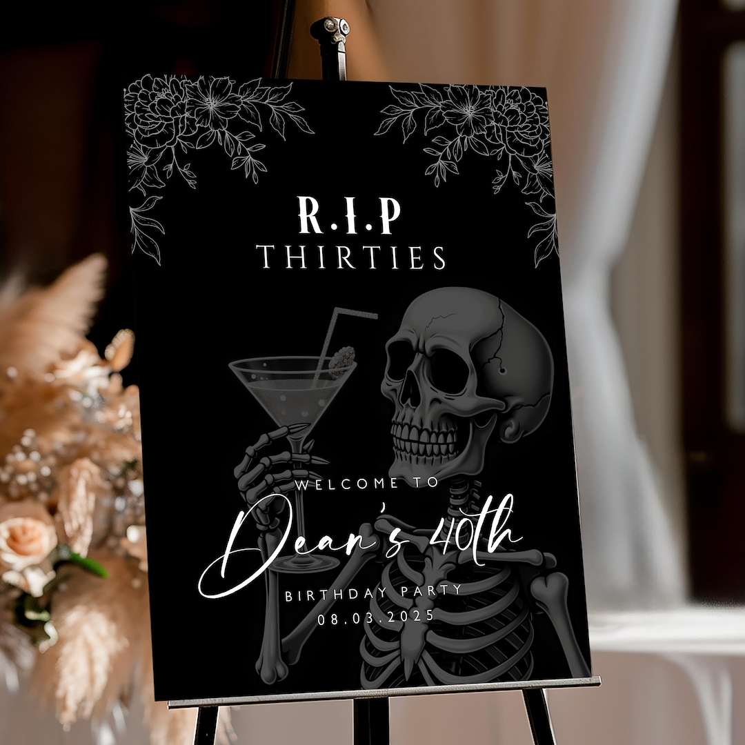 EDITABLE, RIP Welcome Sign, Farewell to Your Youth, Birthday Sign ...