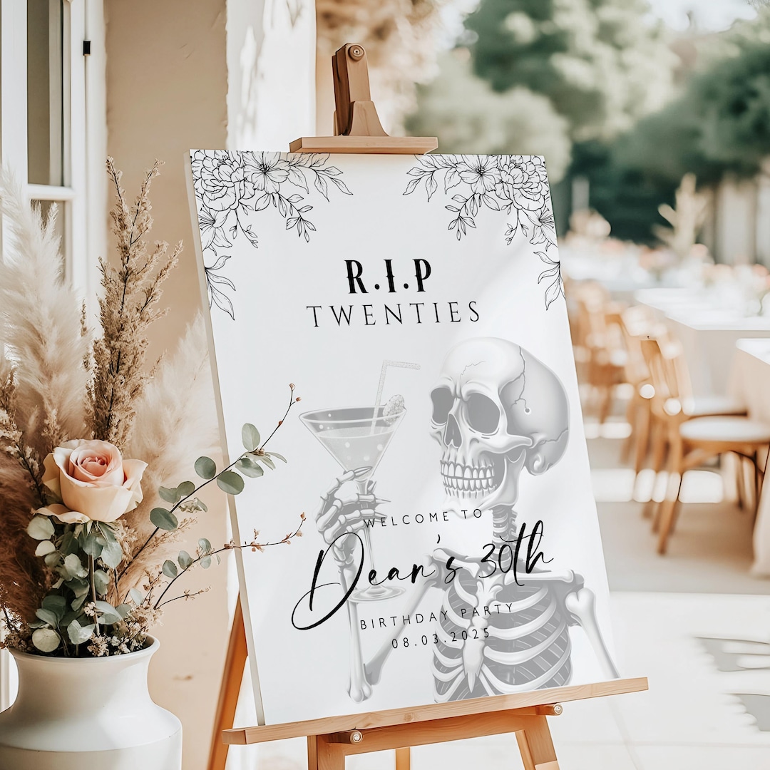 EDITABLE, RIP Welcome Sign, Farewell to Your Youth, Birthday Sign ...