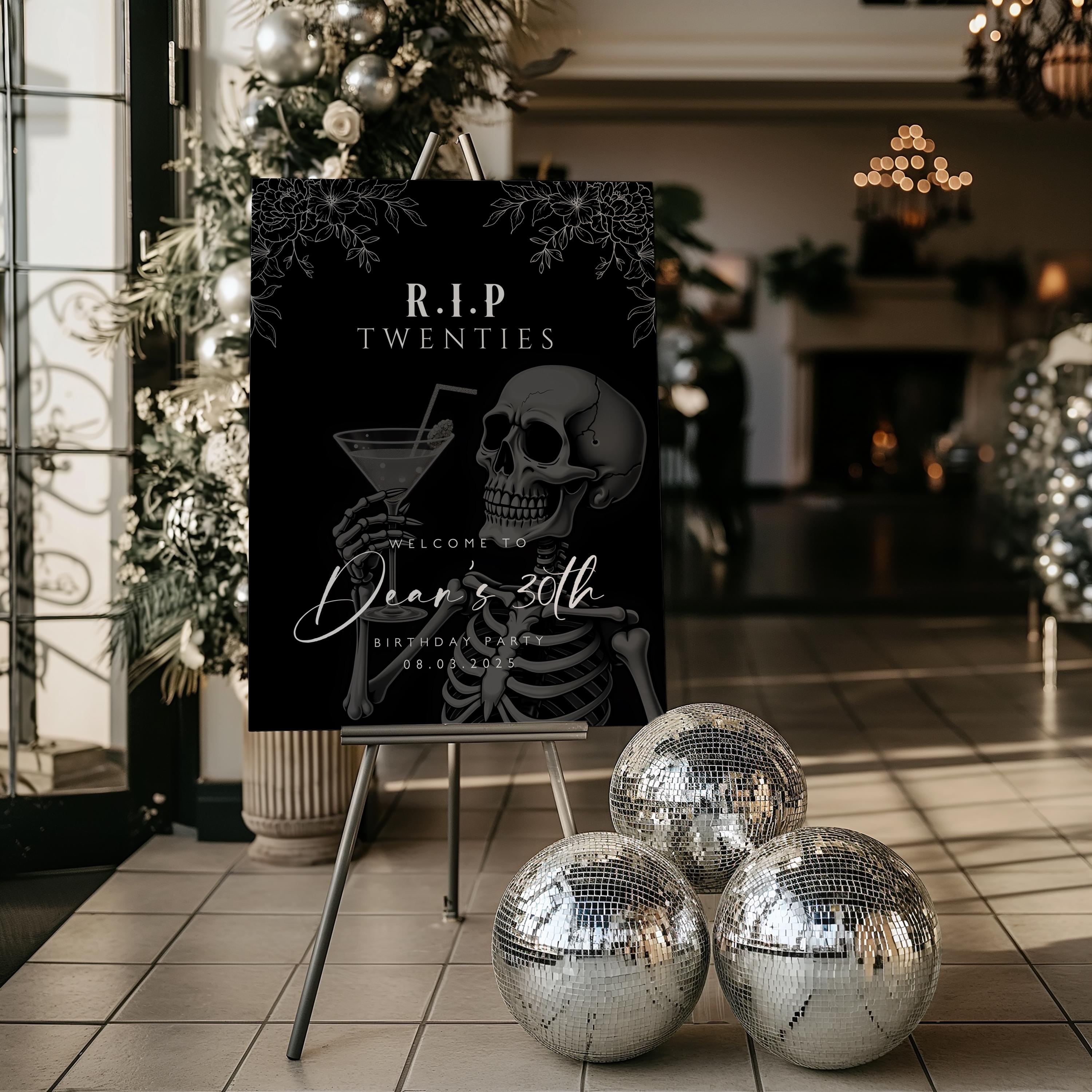 EDITABLE, RIP Welcome Sign, Farewell to Your Youth, Birthday Sign ...