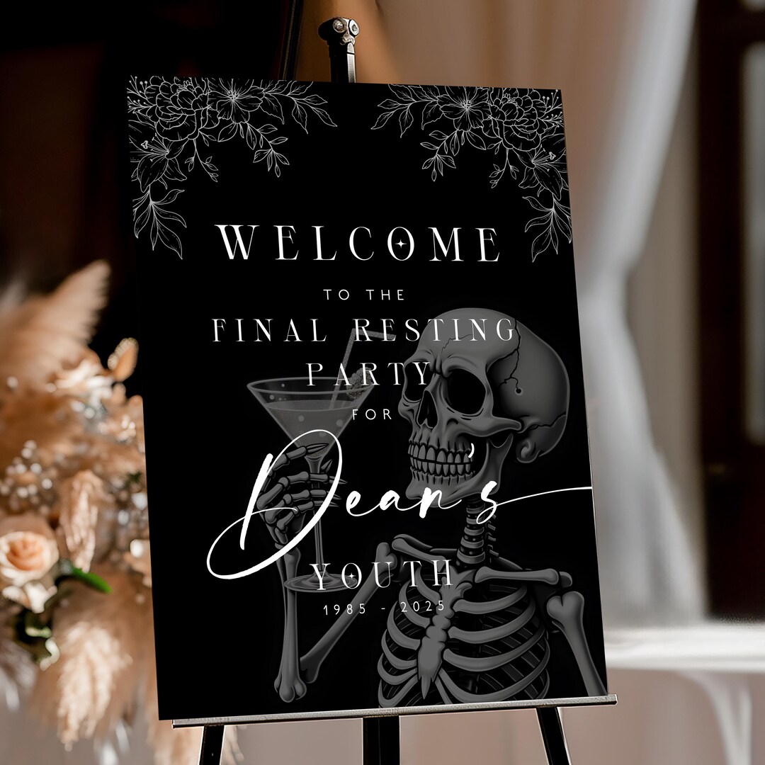RIP Birthday Sign: Humorous Farewell Party Poster (canva Template) - Etsy