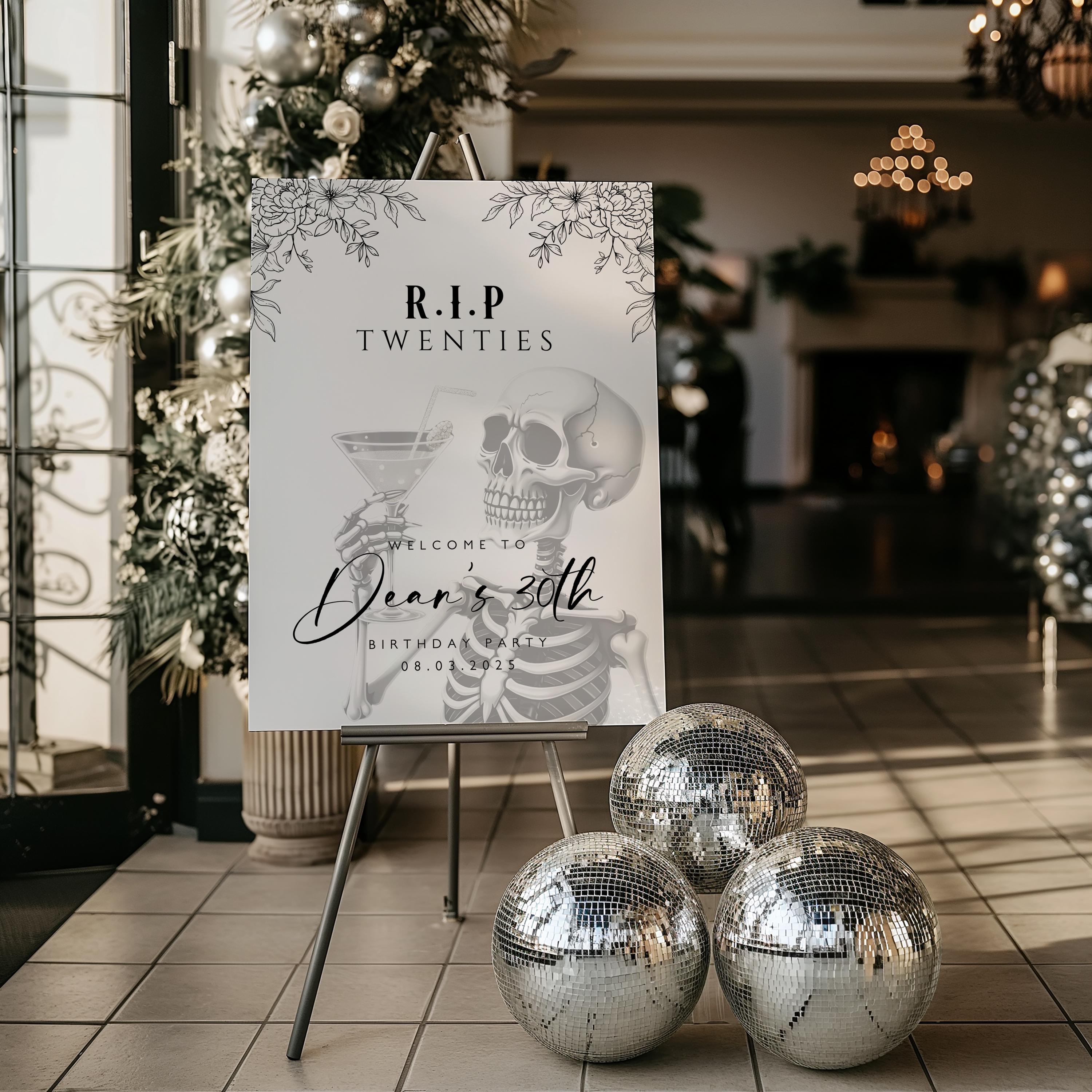 EDITABLE, RIP Welcome Sign, Farewell to Your Youth, Birthday Sign ...