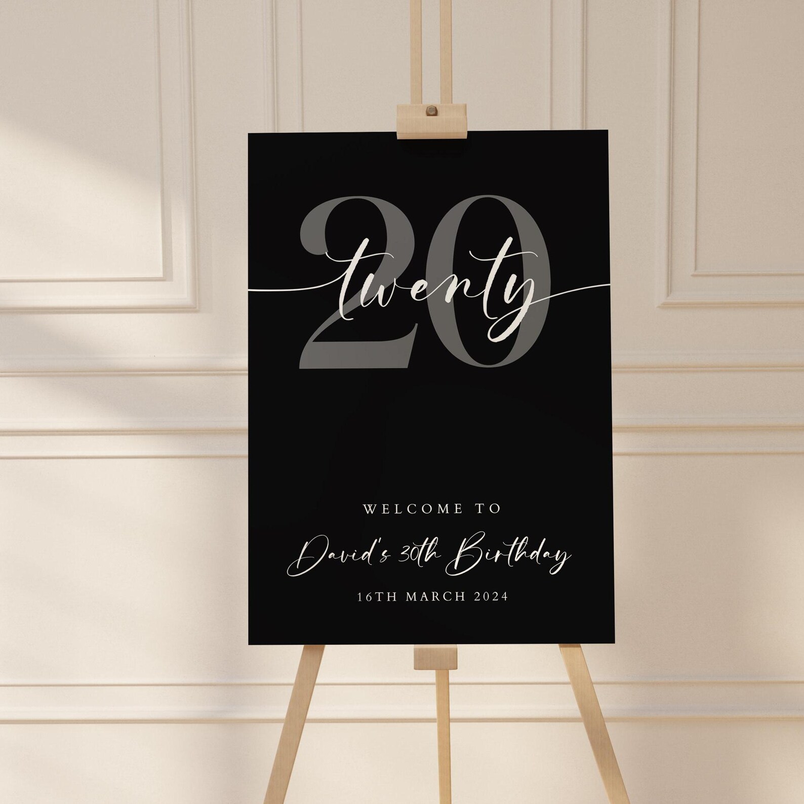 EDITABLE, 20th Welcome Sign, 20th Birthday Welcome Sign, Birthday Sign ...