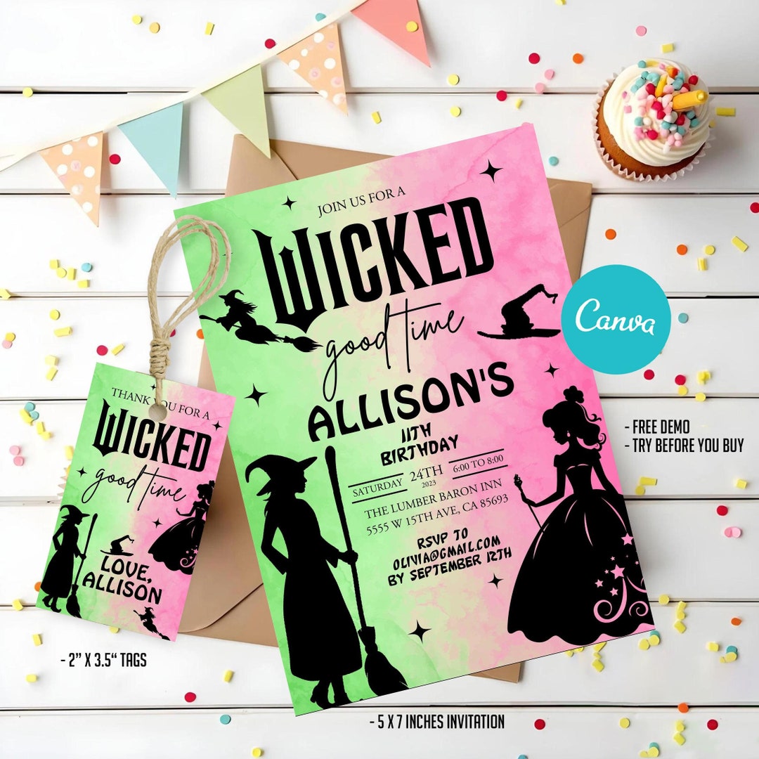 Wicked Themed Party Invitation, Wicked Birthday Invitation, Wicked ...
