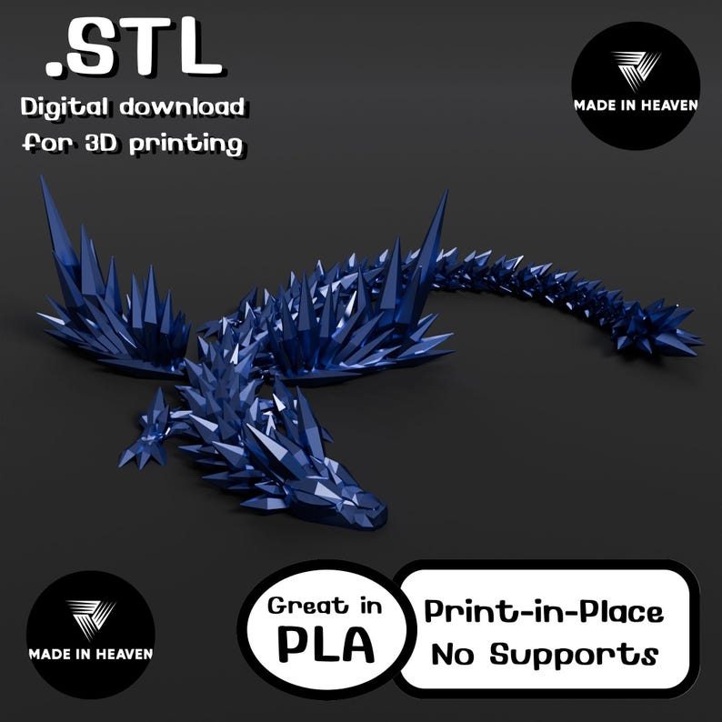 Crystal Dragon Wings, STL File for 3D Printing, STL Print Files ...