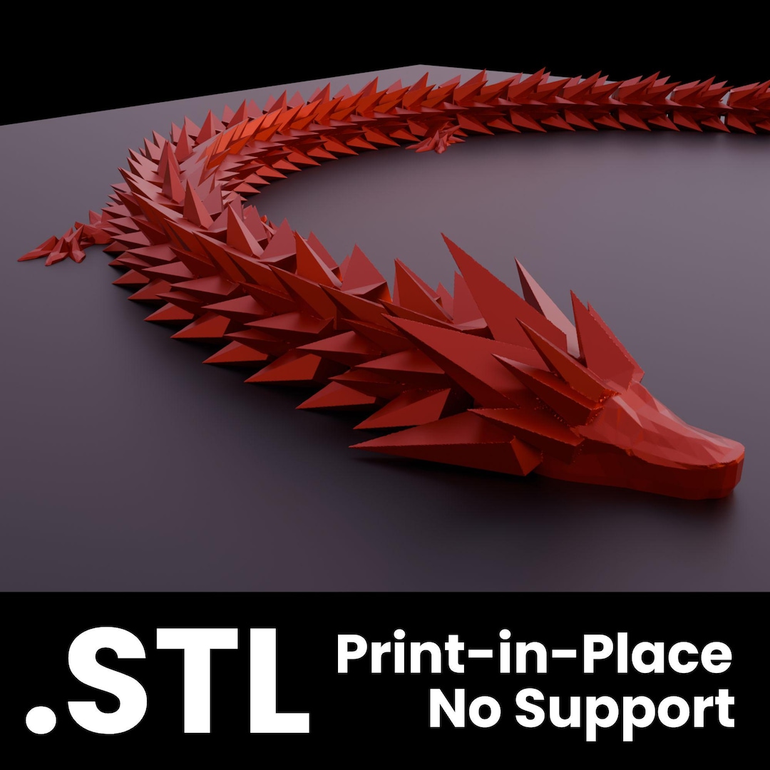 Crystal Dragon, STL File for 3D Printing, STL Print Files, Articulating ...