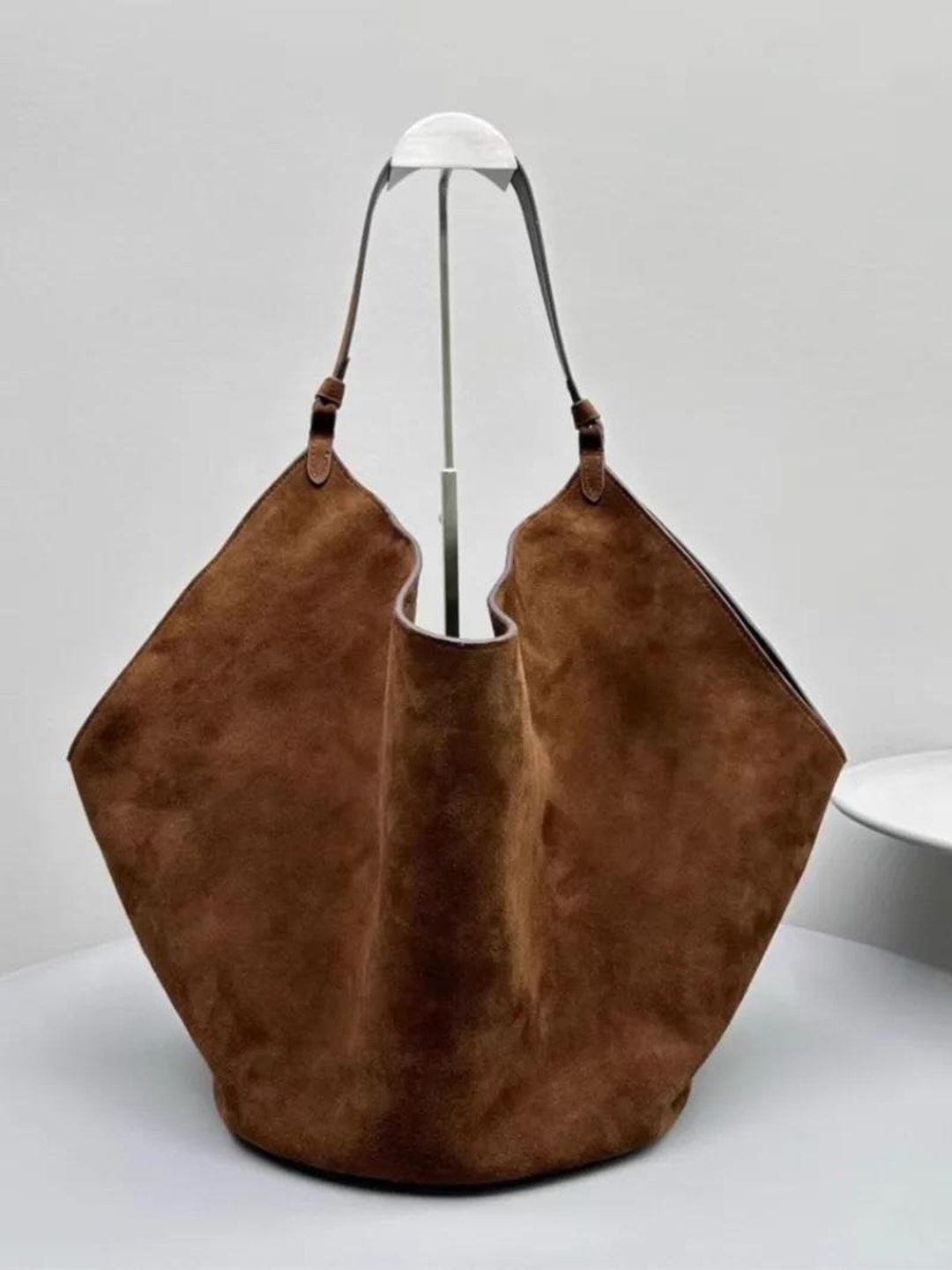 Autumn Winter Suede Bucket Bag Leather Suede Handbag Large Suede Bag ...