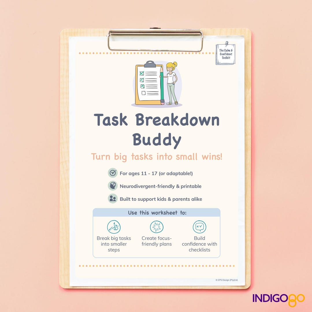 Task Breakdown Buddy - Planner for Kids & Teens | ADHD Printable ...