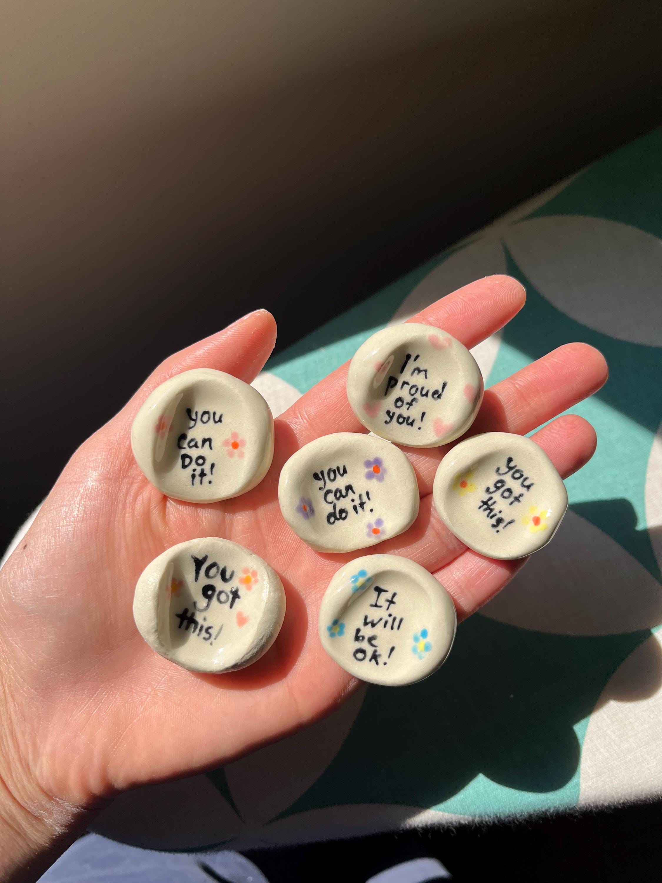 Handmade Written Ceramic Worry Stones - Etsy