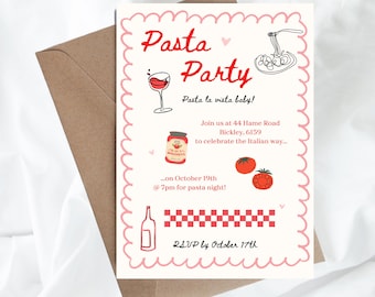 Pizza Party Night | Pizza Party Theme | Italian Night Invite | Dinner ...