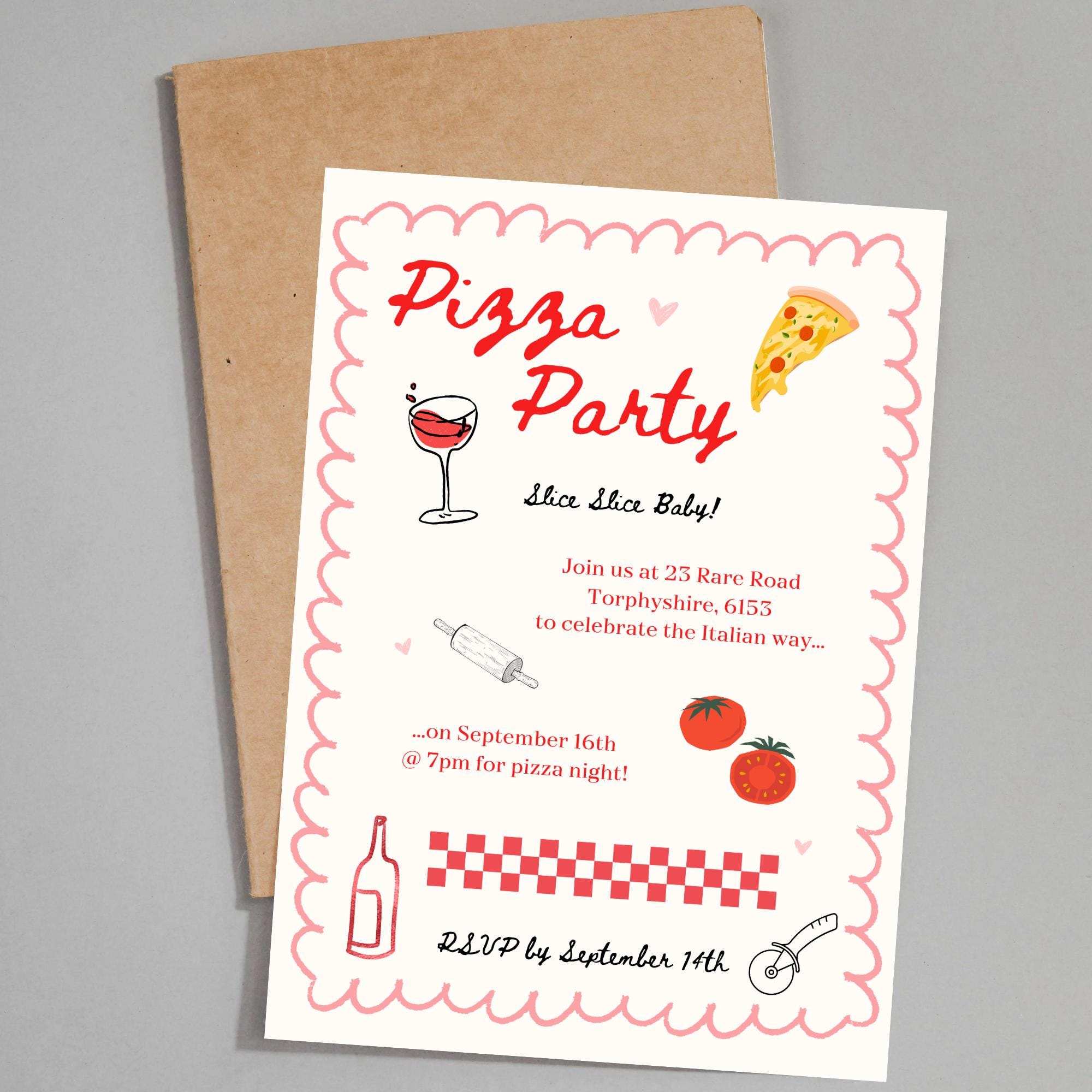 Pizza Party Night | Pizza Party Theme | Italian Night Invite | Dinner ...