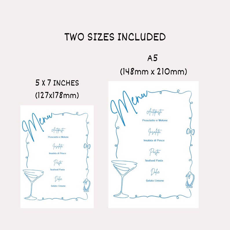 Editable Italian Dinner Party Menu Template | Printable Customisable ...